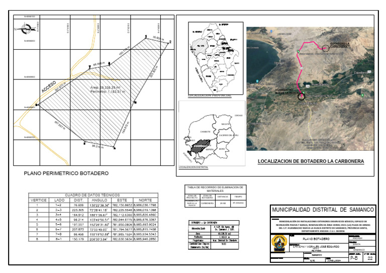 Plano del Botadero La Carbonera | PDF