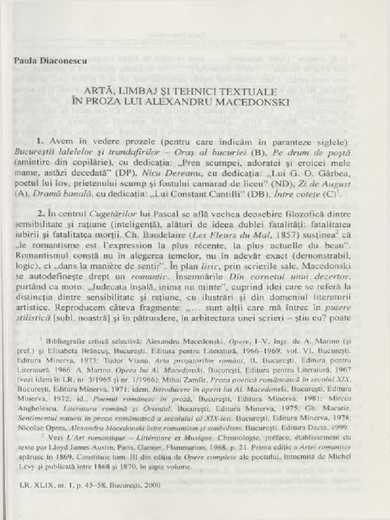 Diaconescu, Paula, Arta, Limbaj Si Tehnici Textuale in Proza Lui ...