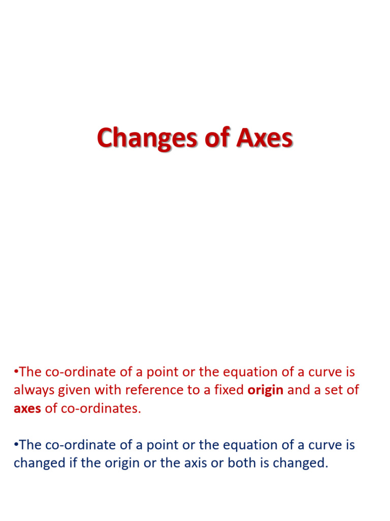 Changes Of Axes Pdf