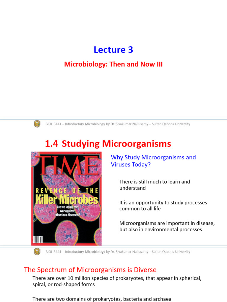 Lecture 3 Microbiology Then and Now III | PDF