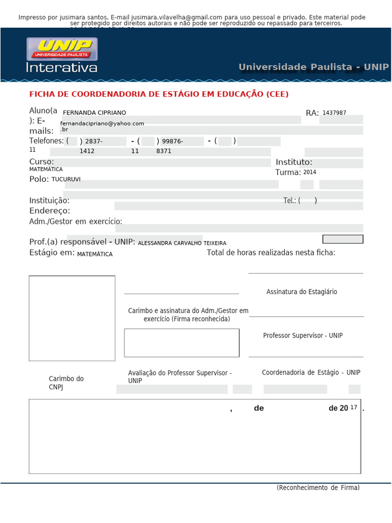 FICHA DE RELATORIO | PDF