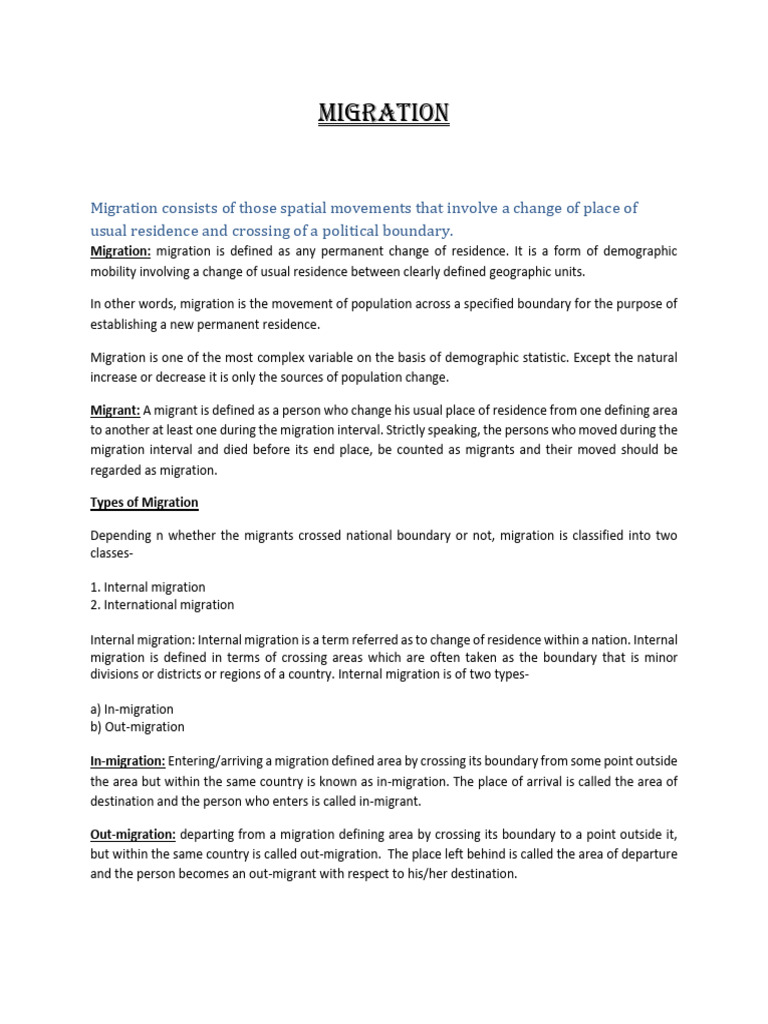 Migration | PDF