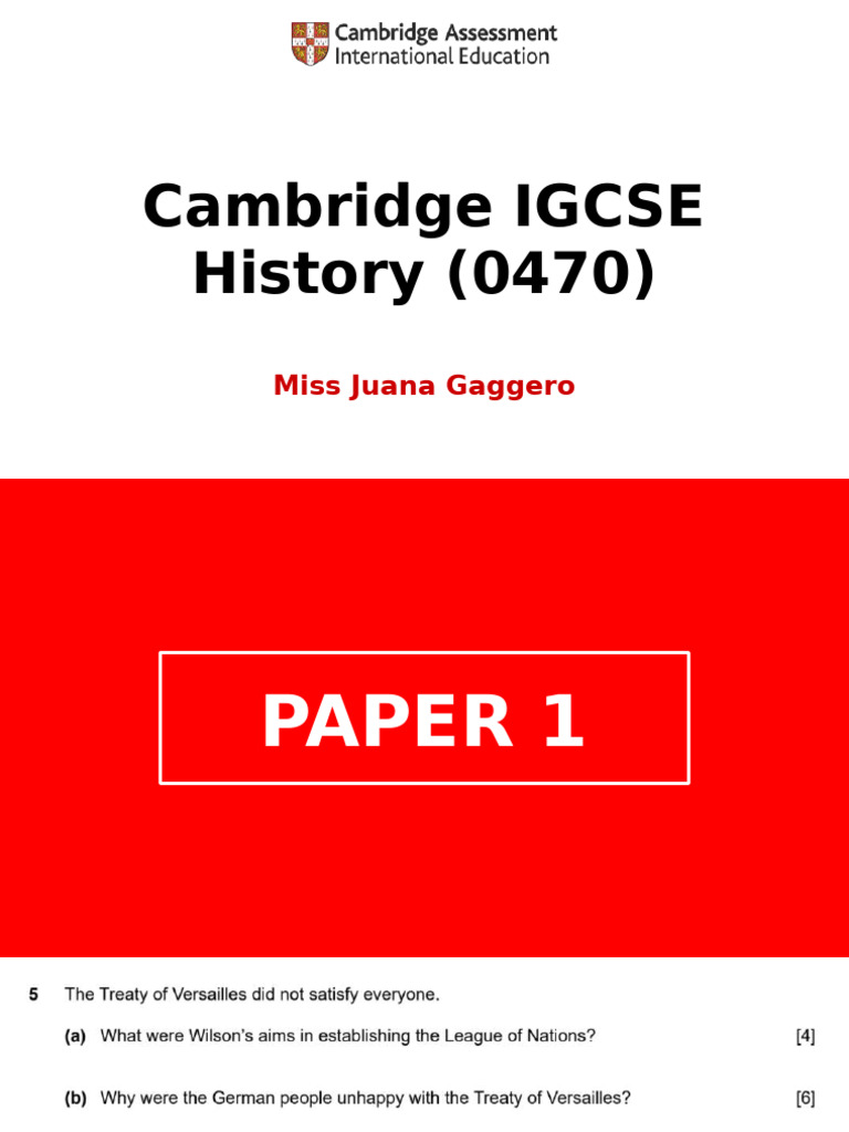 IGCSE History, Papers | PDF