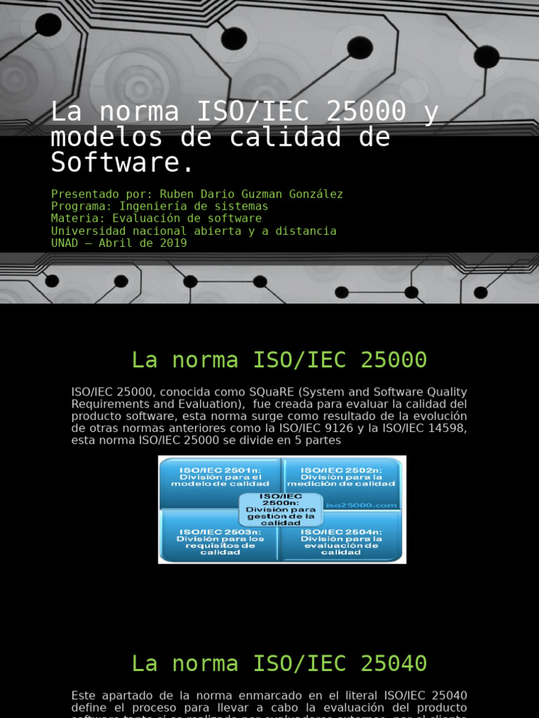 Presentacion Norma ISO 25040 y Modelos Calidad - Yineth Perez | PDF ...