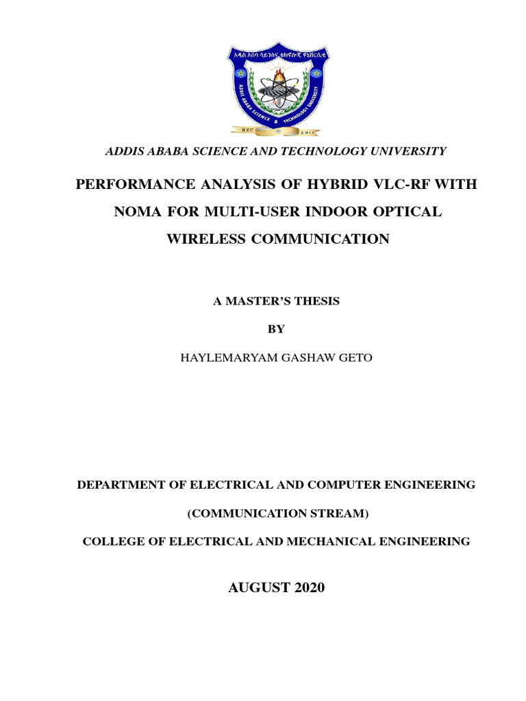 Performance Analysis of Hybrid RF-VLC With NOMA For Multi-User Indoor ... Performance Analysis of Hybrid RF-VLC With NOMA For Multi-User Indoor ...