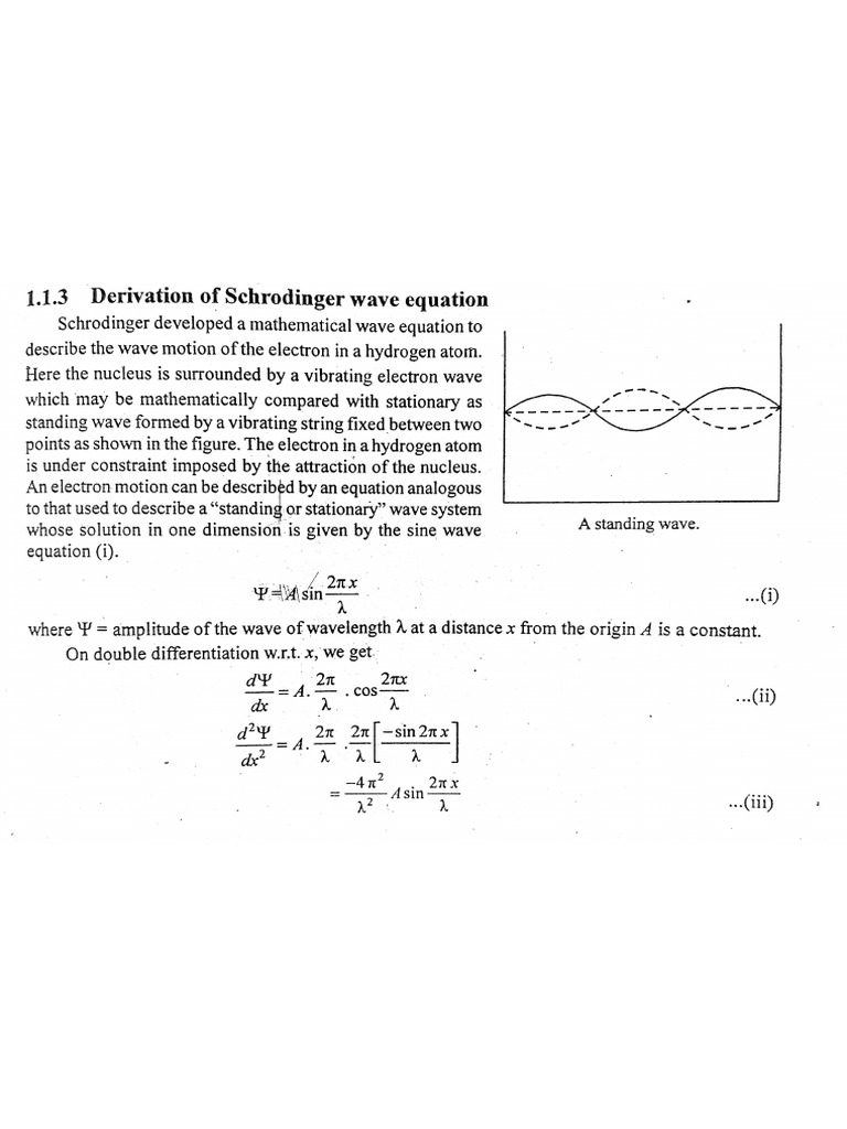 Schrodinger Wave Equation | PDF