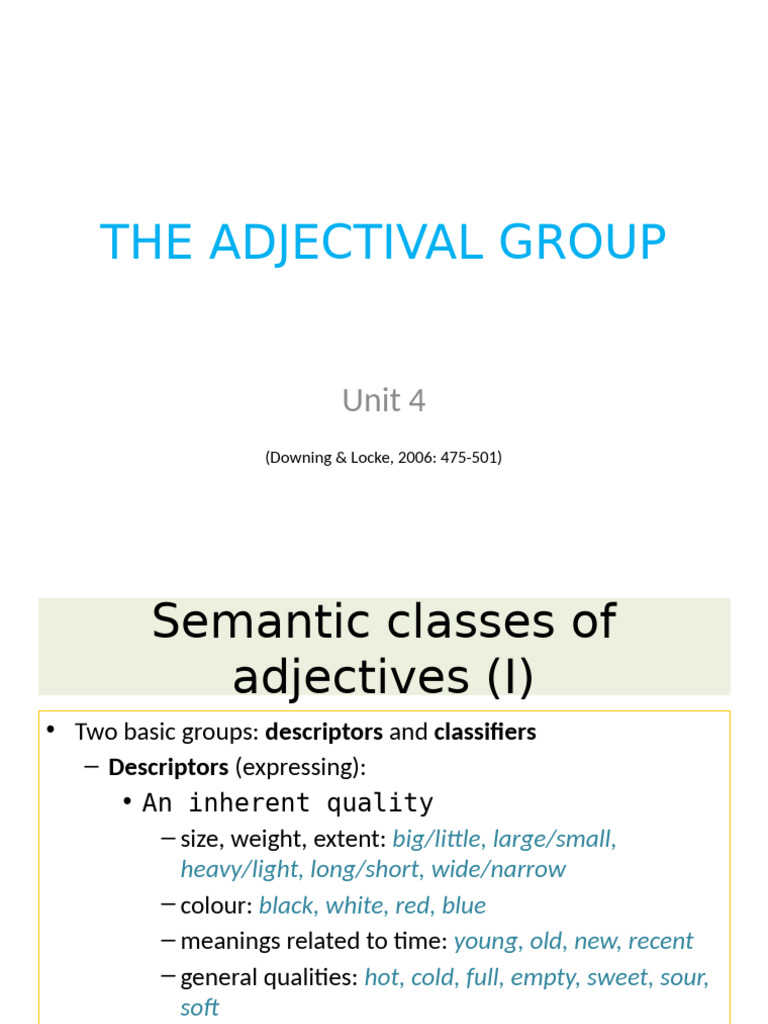 Unit 4 AdjG | PDF