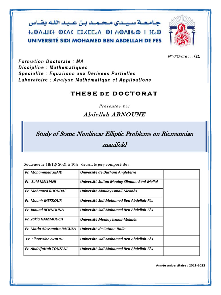PHD Thesis A. Abnoune | PDF