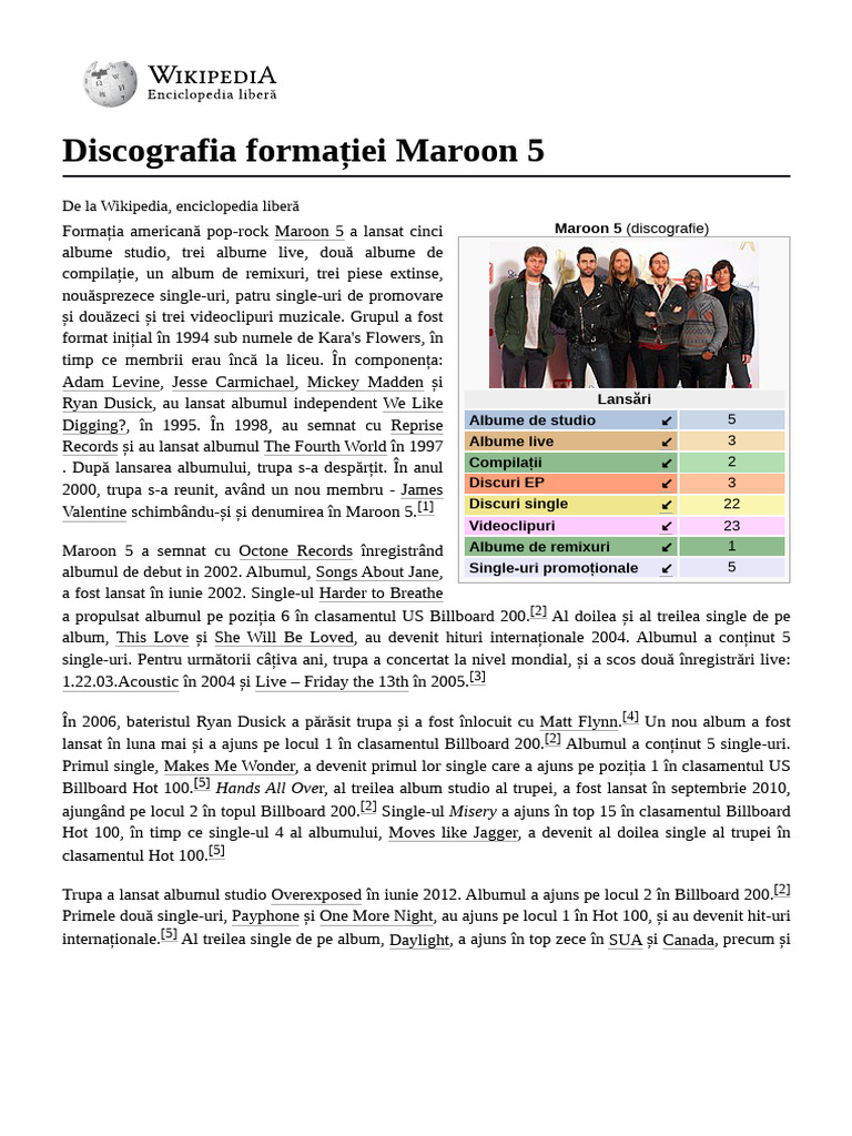 Discografia_formației_Maroon_5 | PDF