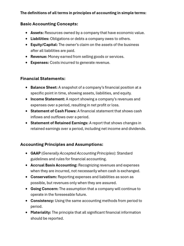 Accounting Terms | PDF