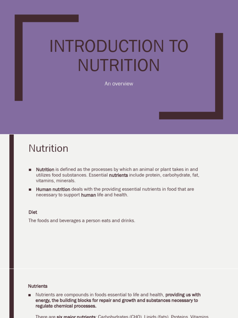 Intro To Nutrition | PDF