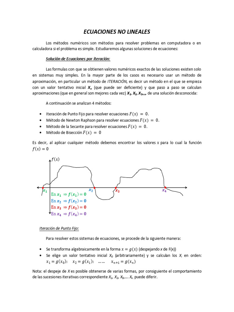Clase Ecuaciones NO Lineales | PDF
