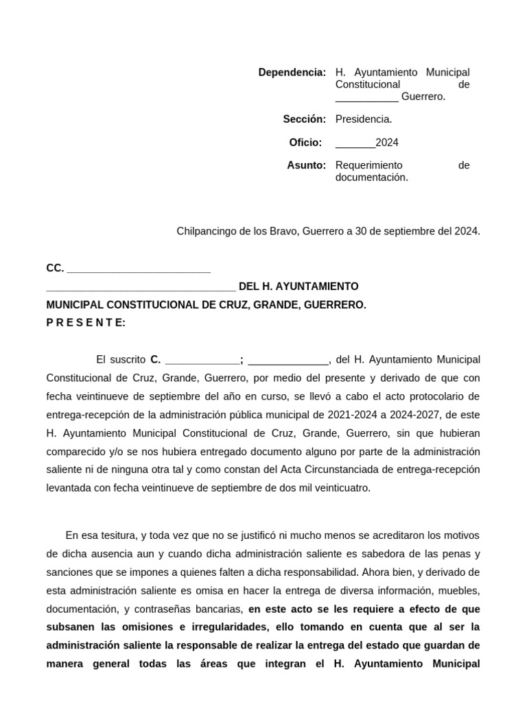 OFICIO Se Remite Expediente de Recurso de Apelación | PDF | Gobierno ...