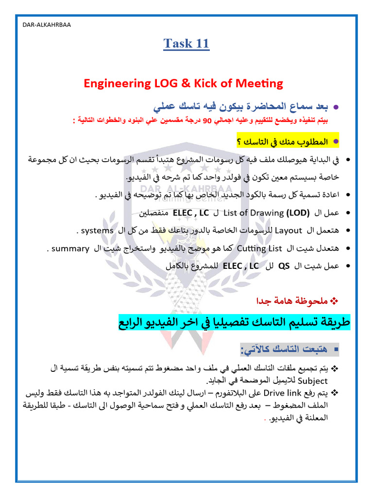 Task - 11 Engineering LOG & Kick of Meeting | PDF