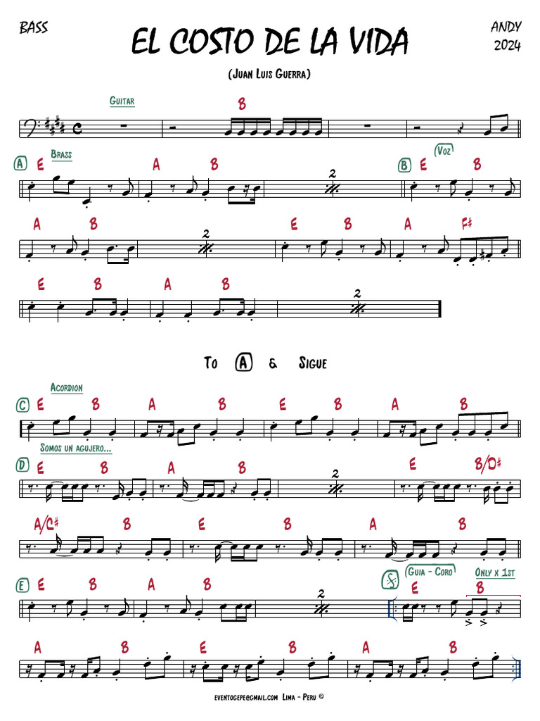 el costo de la vida - Bass | PDF