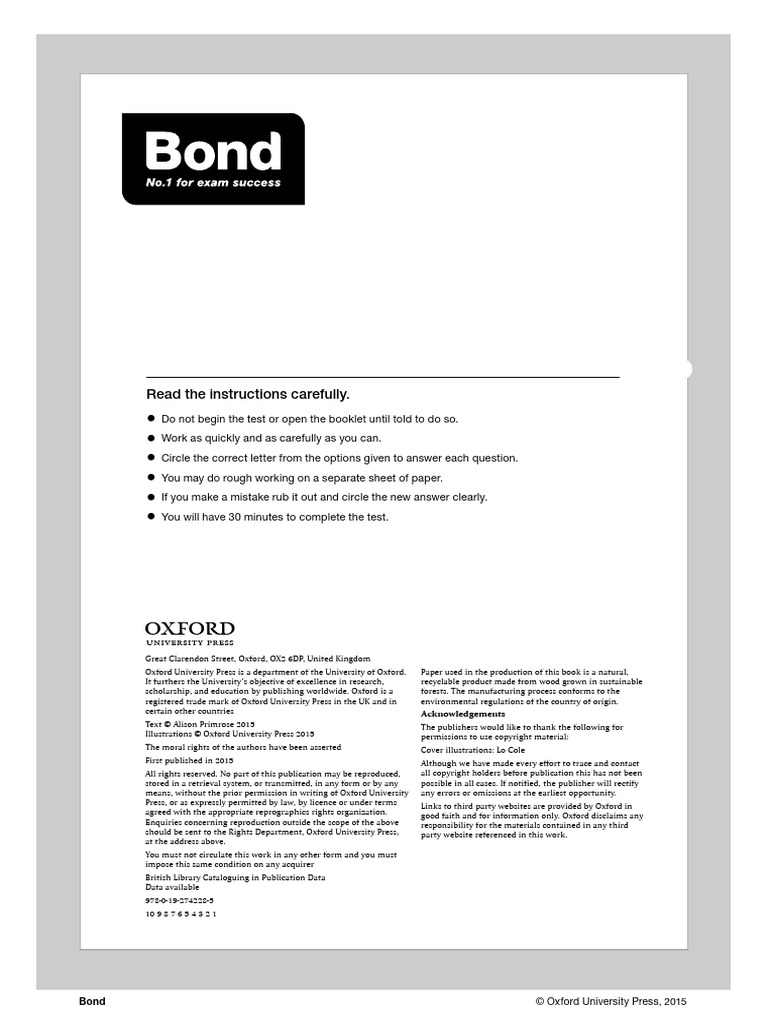 Bond 11 Plus Non Verbal Reasoning Practice Test | PDF