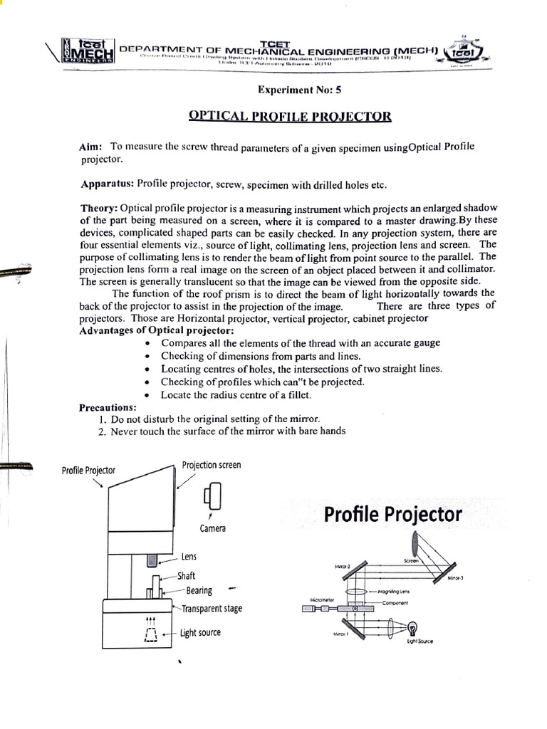 Optical Profile Projector | PDF