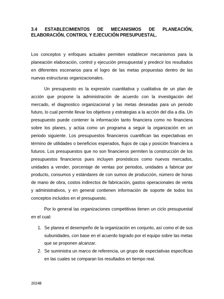 3.4. Mecanismos de Planeacion | PDF
