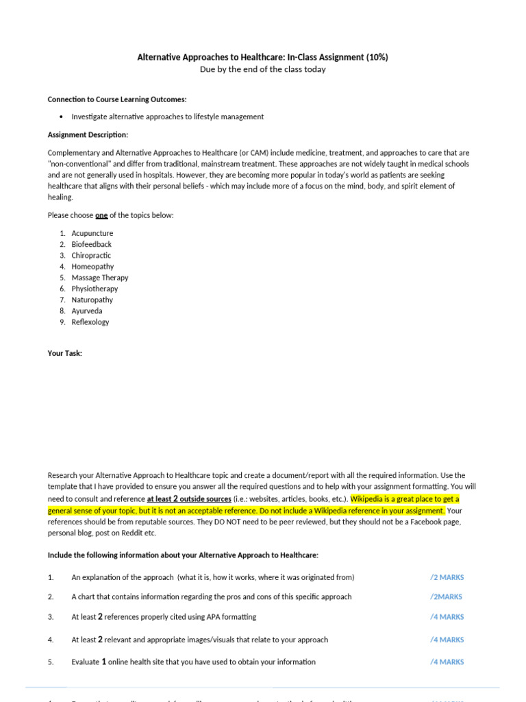 In - Class - Alternative Approaches 2024 | PDF