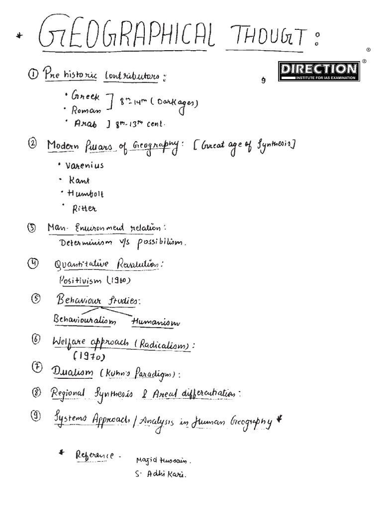 Notes 3 Geographical Thought | PDF