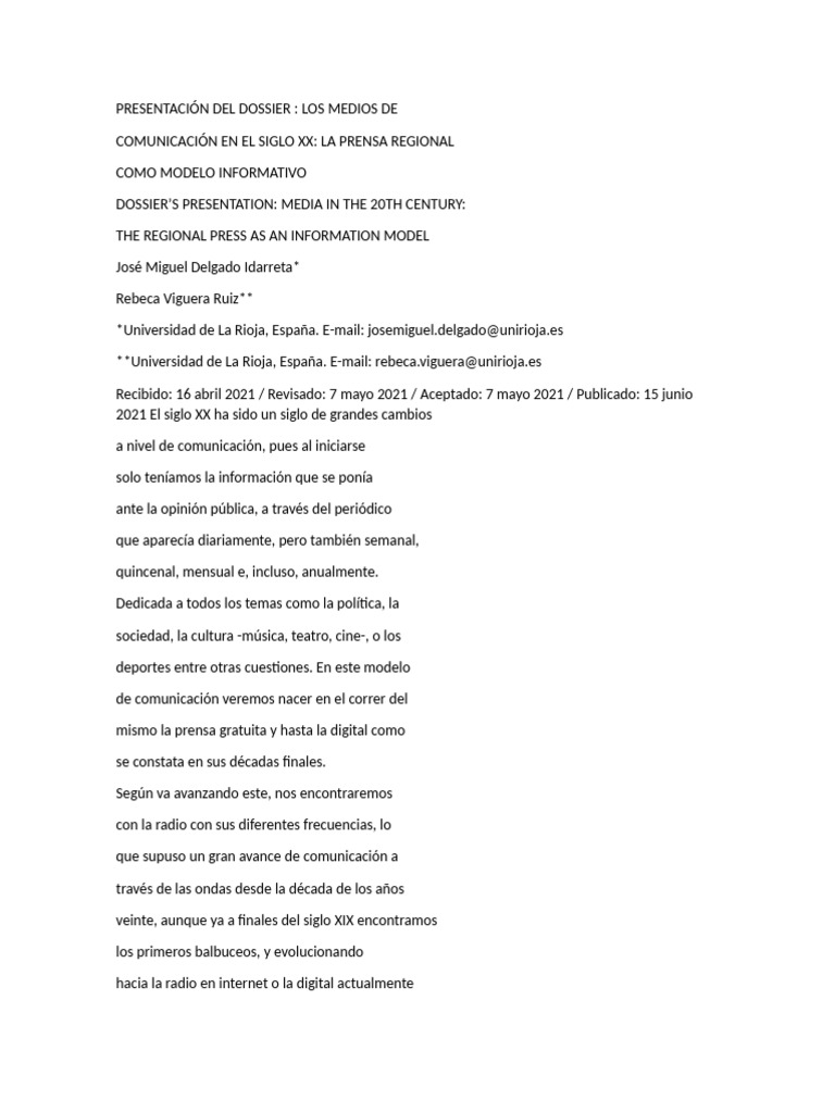 PRESENTACIÓN DEL DOSSIER | PDF