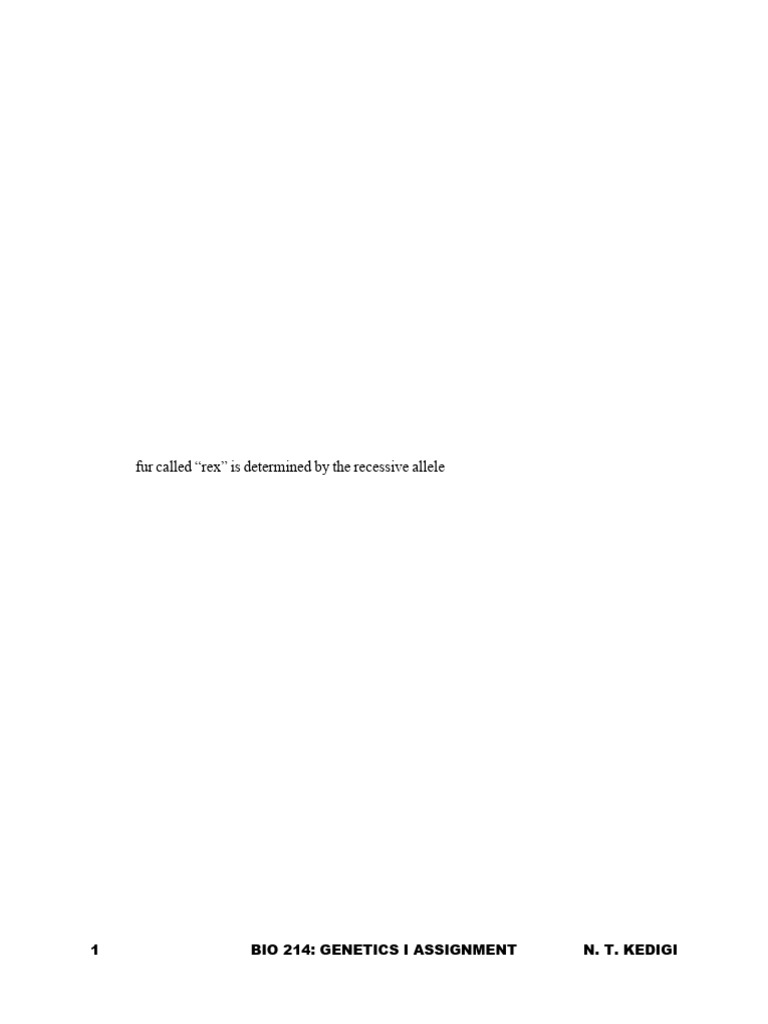 Bio 214 Genetics I Assignment | PDF