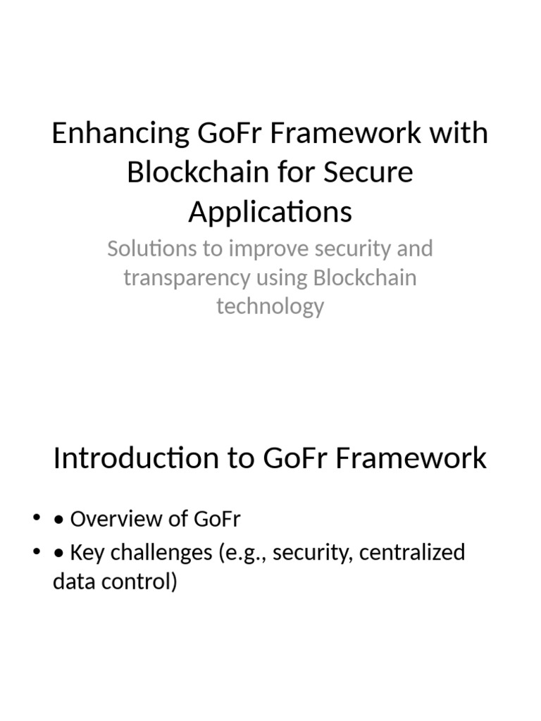 GoFr Blockchain Enhancement | PDF