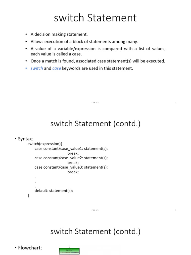 Switch in C | PDF