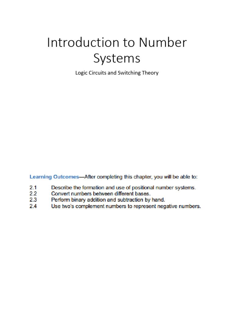 Introduction To Number Systems | PDF
