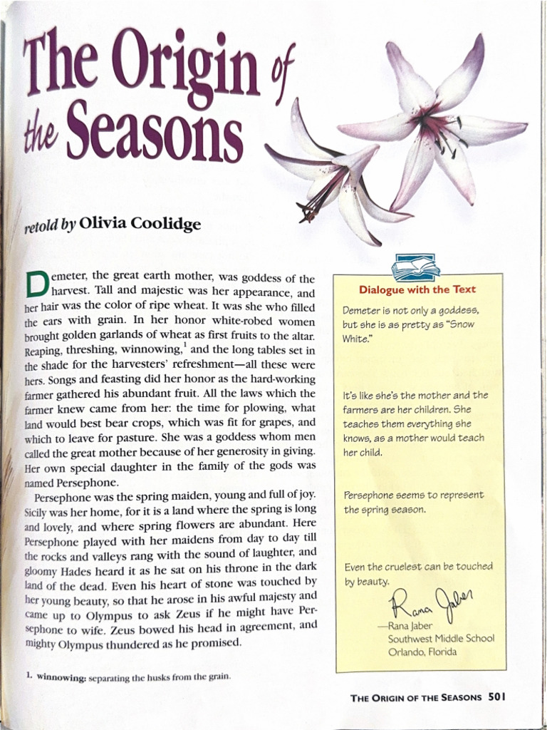 Origin of The Seasons | PDF