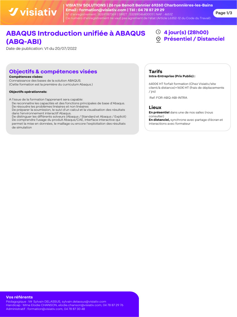 Formation Abaqus Introduction Unifiee A Abaqus Abq Abi | PDF
