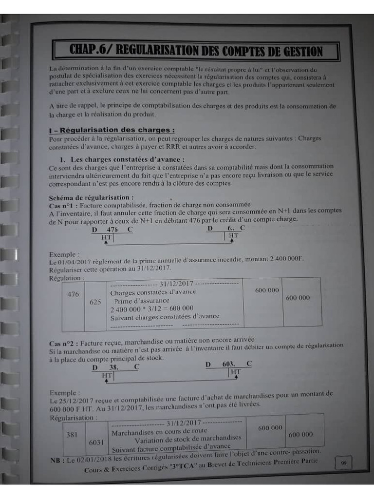 Régularisation Compte de gestion TC3 | PDF