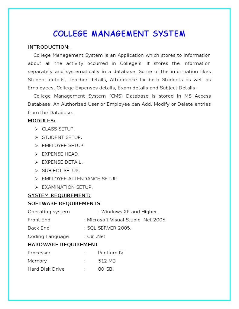 College Management System Overview | PDF | Computers