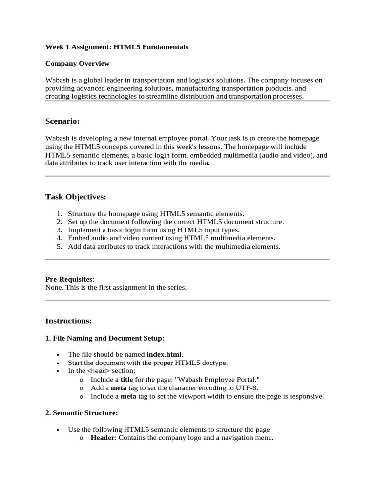 Week 1 Assignment | PDF