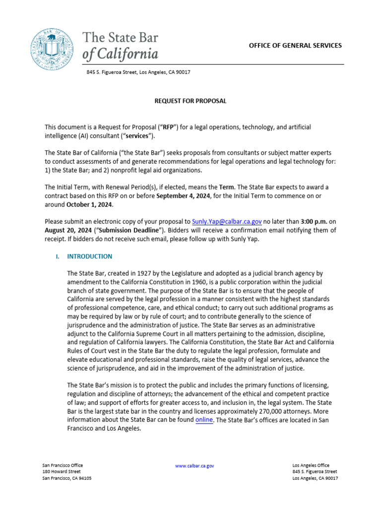 RFP Legal Operations Technology AI Consultant | PDF