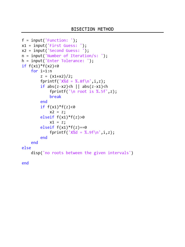 Bisection Method | PDF
