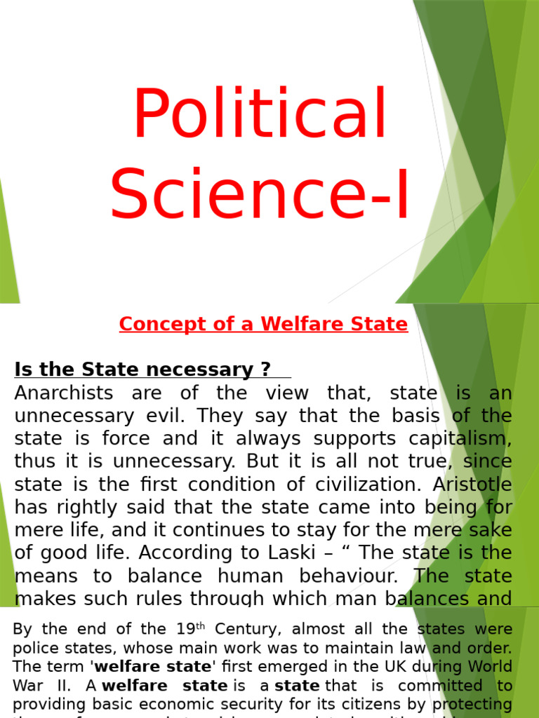 Concept of A Welfare State | PDF