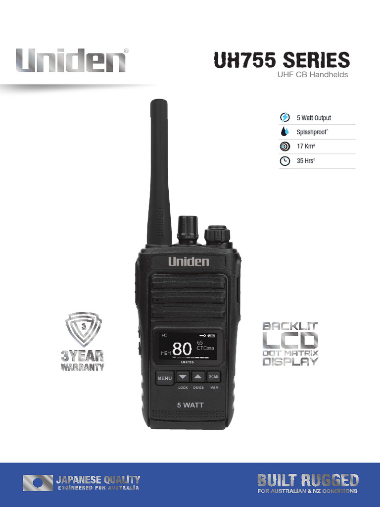Uniden UH755 Series Flyer Web | PDF
