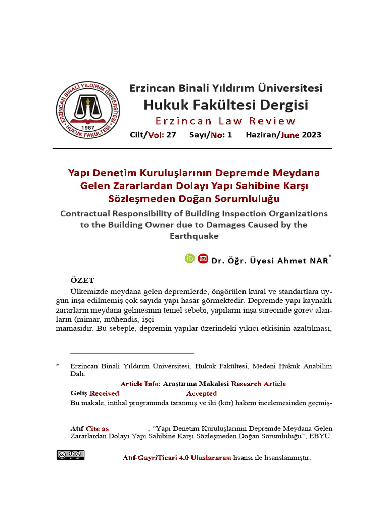 Ahmet Nar Yapı Denetim | PDF