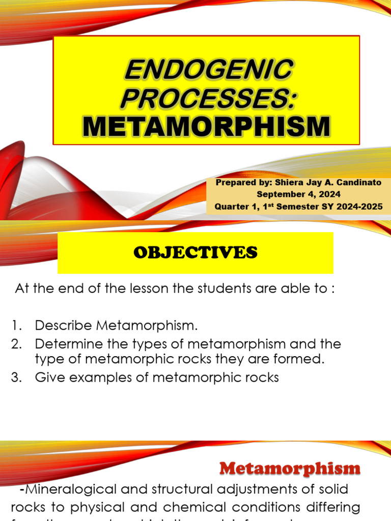 Endogenic Processes Metamorphism and Types of Stress | PDF