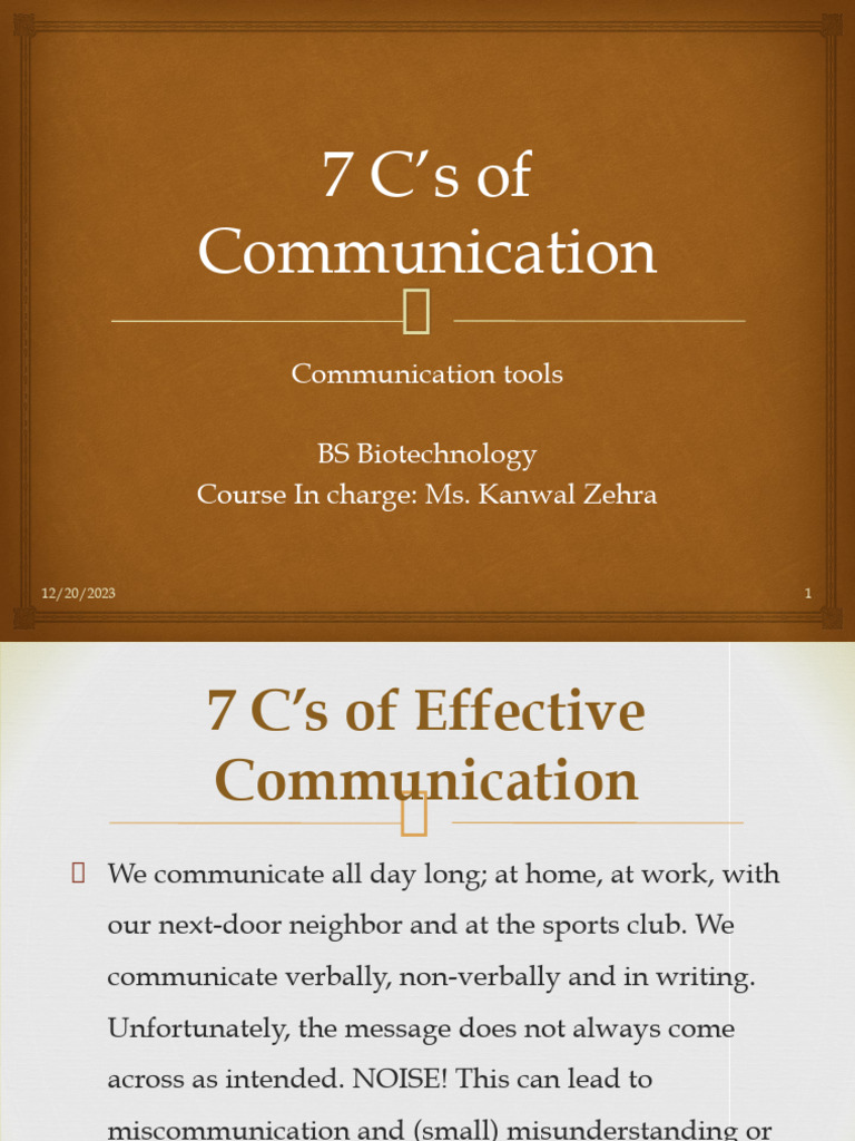 7 C-S of Communication | PDF