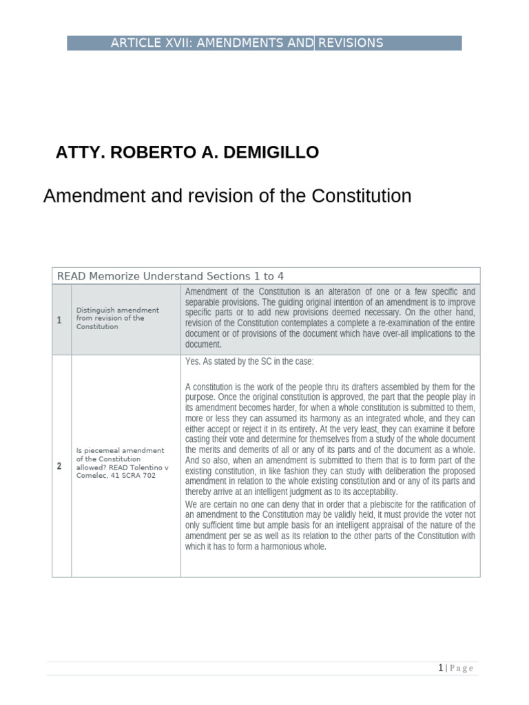 Understanding Constitutional Amendments | PDF | Constitutional ...