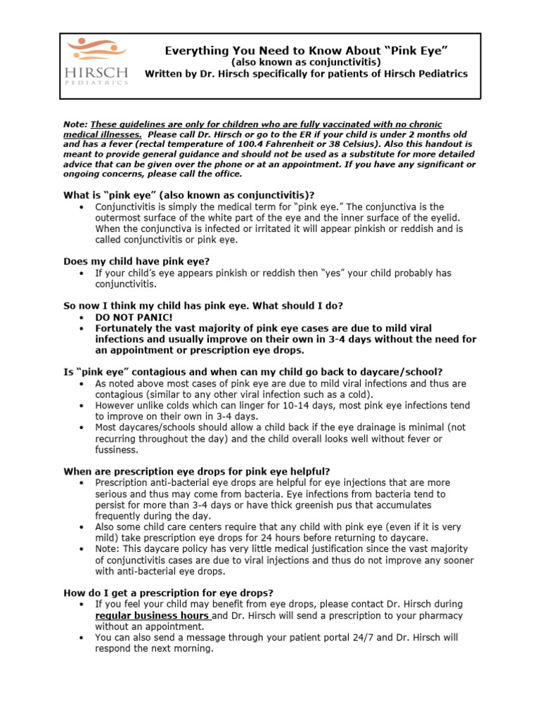 Everyting You Need To Know About Treating Pink Eye and Conjunctivitis | PDF