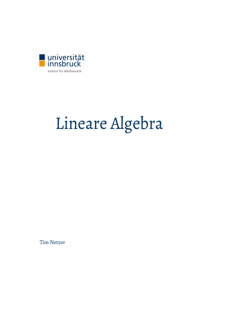 Lineare Algebra | PDF