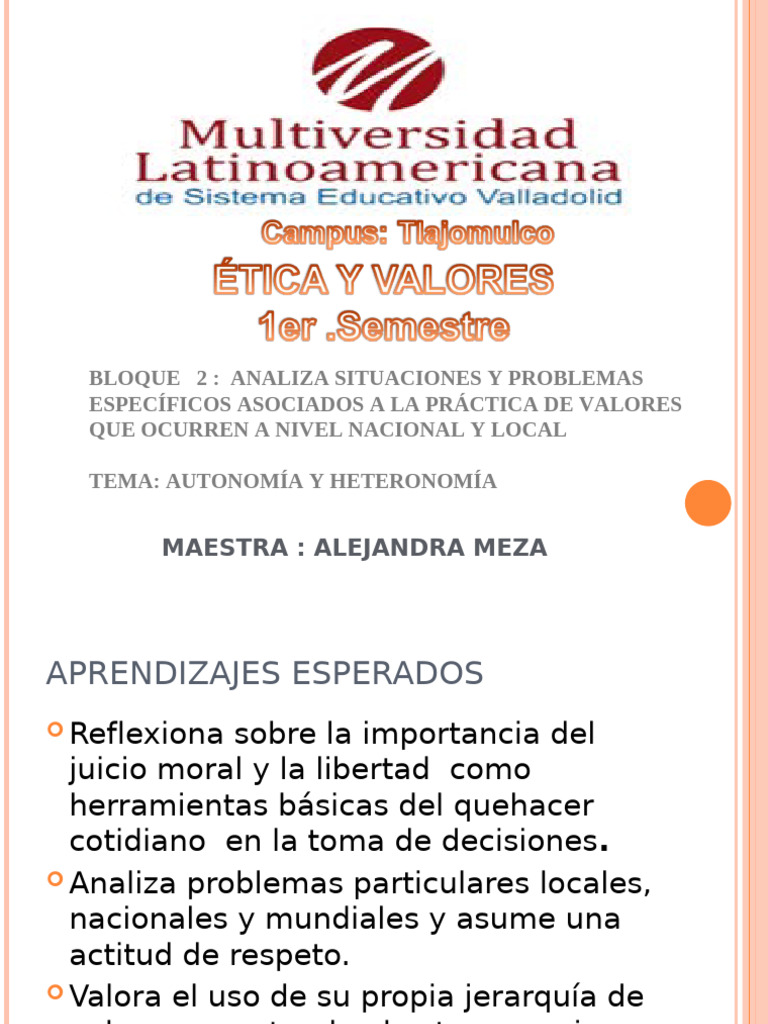 637d29 Bloq. 2 Autonomia y Heteronomia Etica y Valores I | PDF