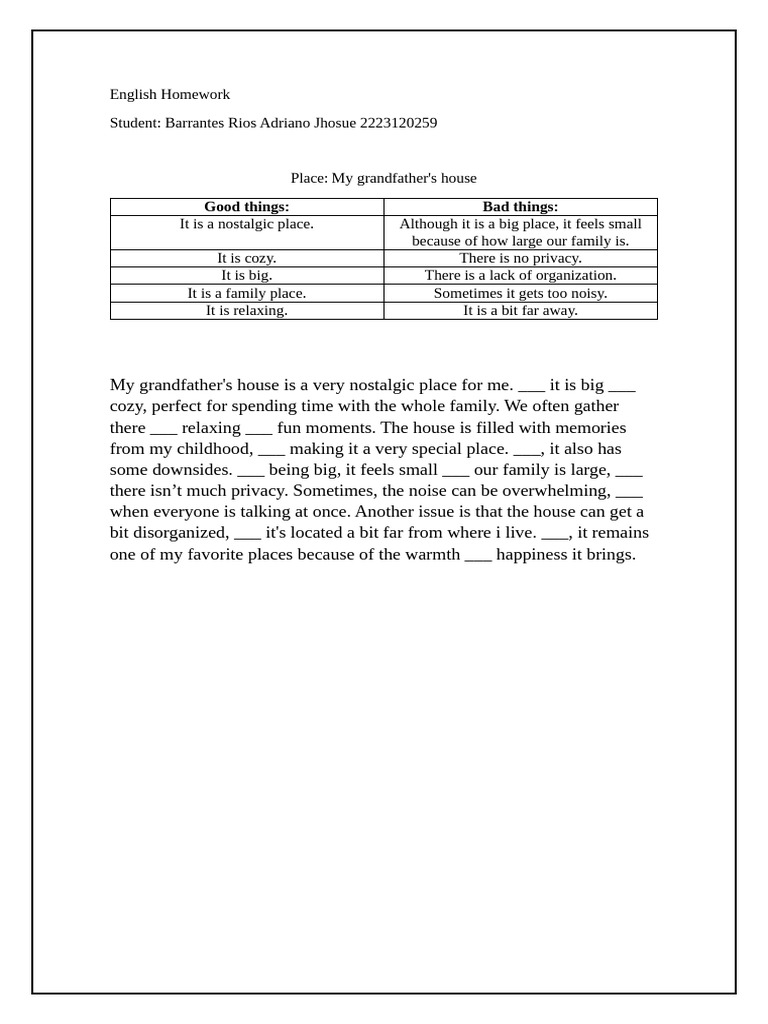 English Homework | PDF