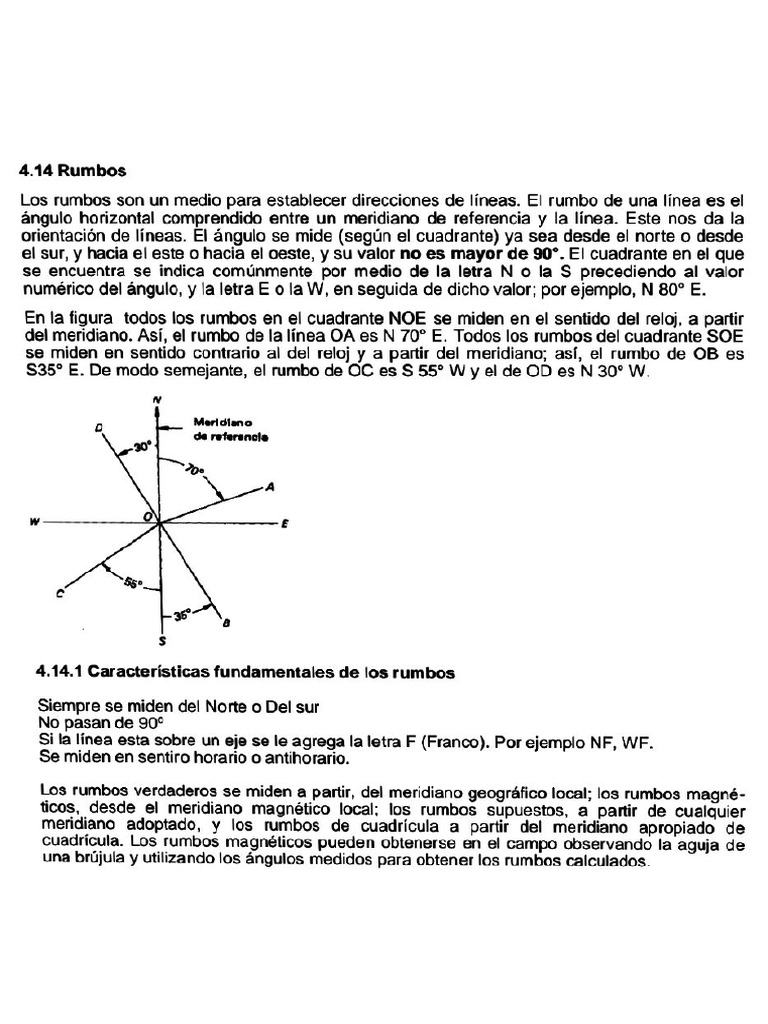 Rumbos y Azimutes | PDF