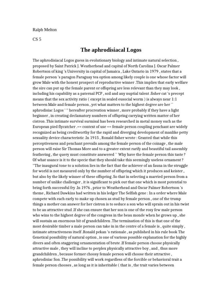 9 The Aphrodisiacal Logos | PDF