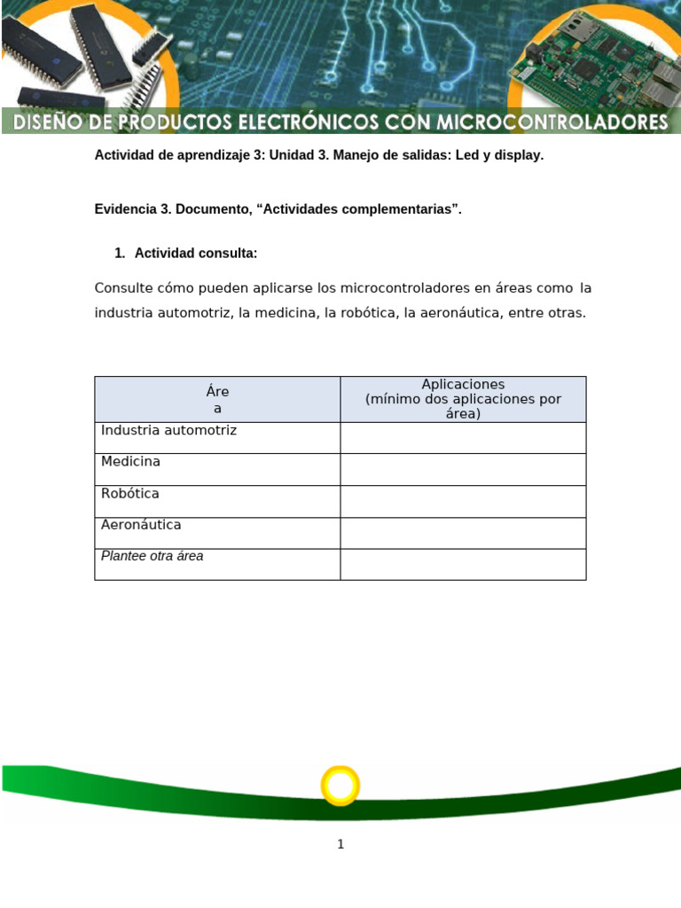 Evidencia 3 Documento Actividades Complementarias Unidad 3 | PDF