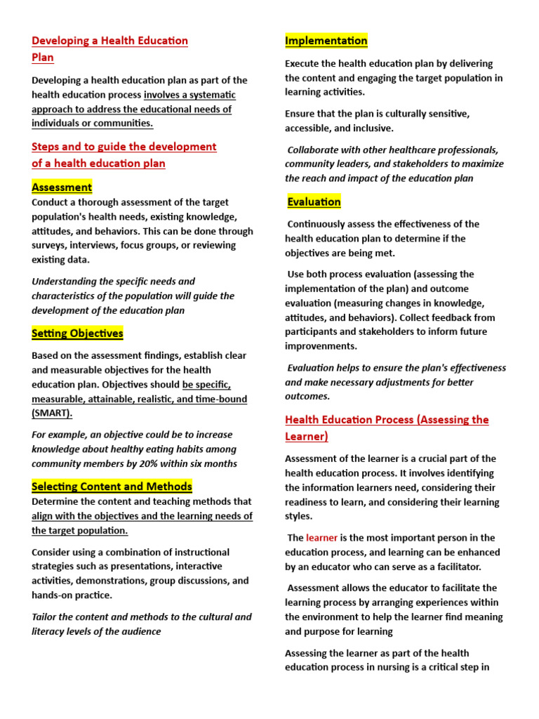 HEALTH EDUC REVIEWER | PDF